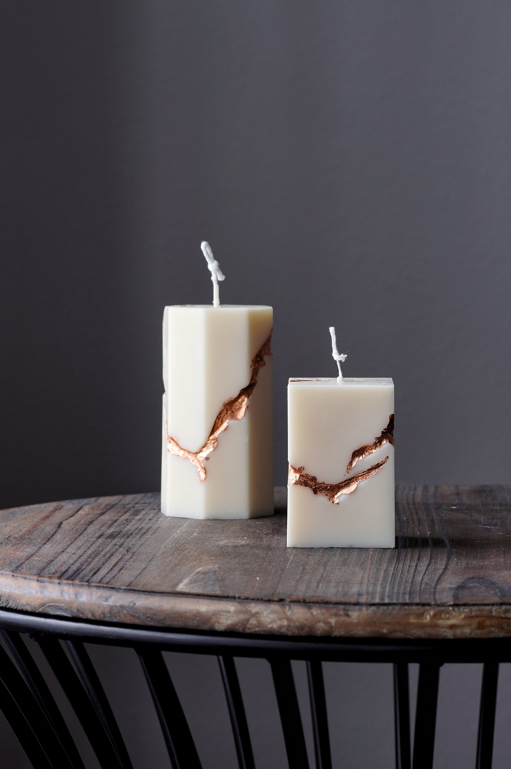 Rose Gold-Rimmed Ivory Geometry | CaiCaiHandmade